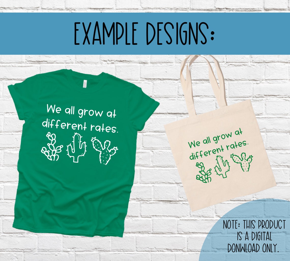 We All Grow at Different Rates SVG PNG Cricut Silhouette Cut - Etsy