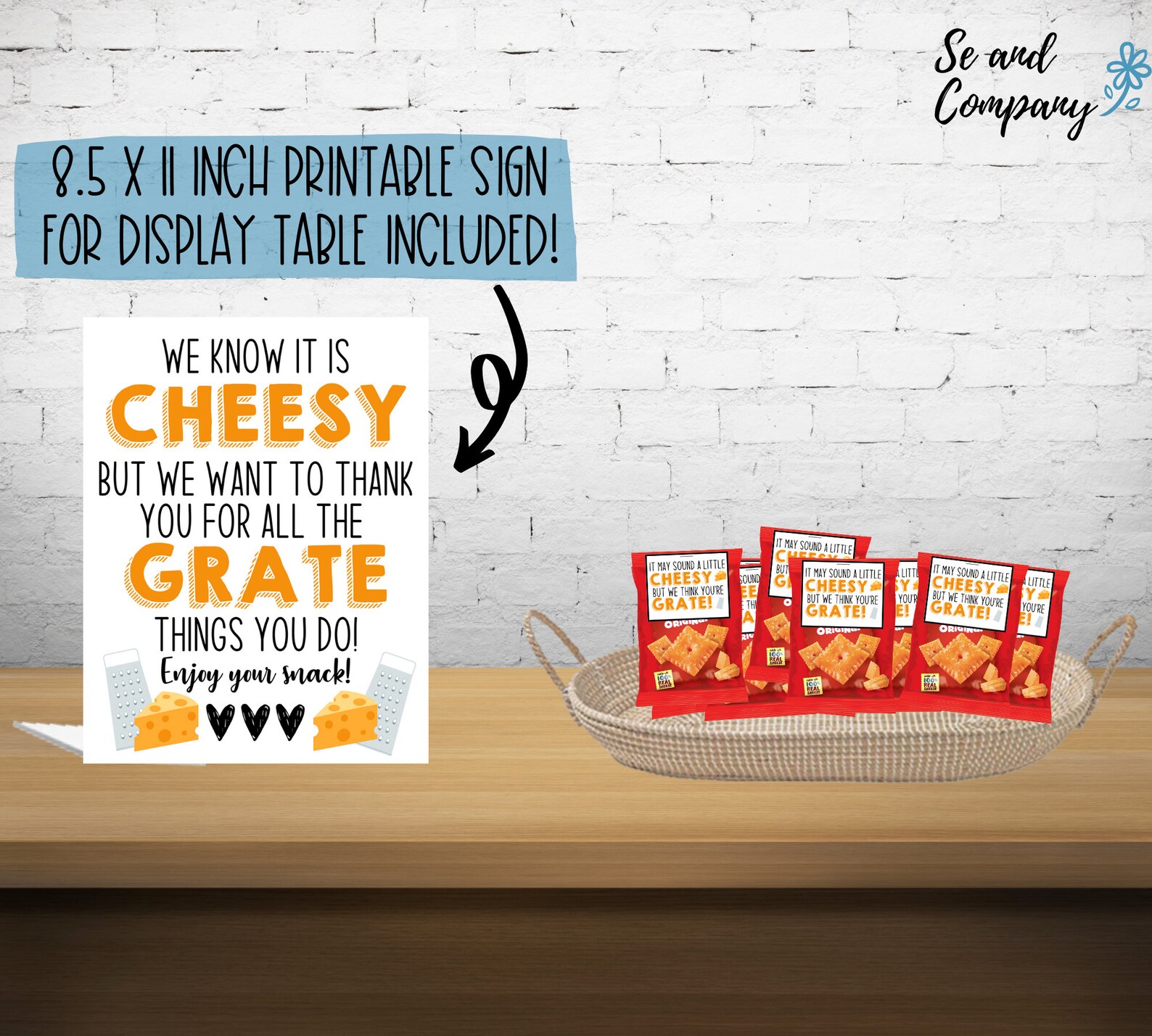 Cheese Snack Thank You Tag PRINTABLE Teacher Appreciation Cheez-it Note ...