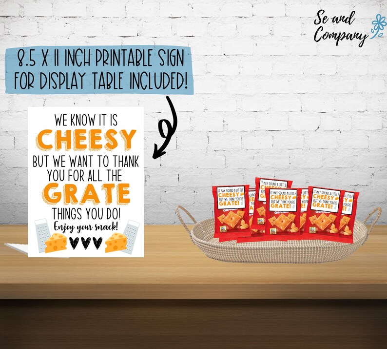 Cheese Snack Thank You Tag PRINTABLE | Teacher Appreciation Cheez-it ...