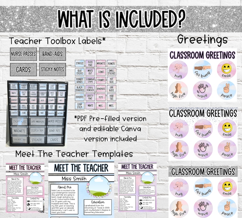 Glitter Pop Theme BUNDLE! | Editable | DIGITAL DOWNLOAD | Printable ...