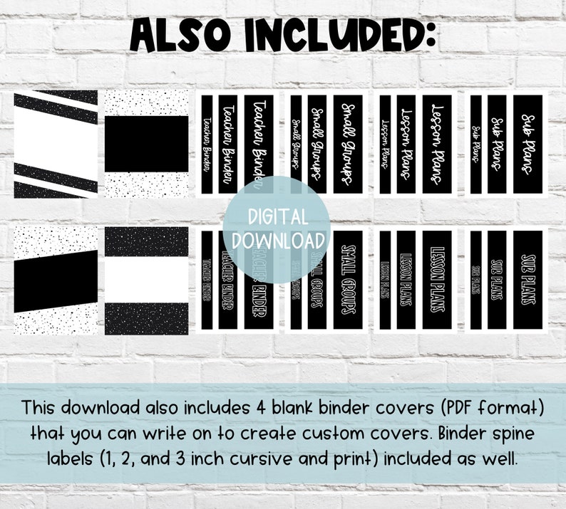 Black and White Spotty Binder Covers | Printable Binder Covers ...