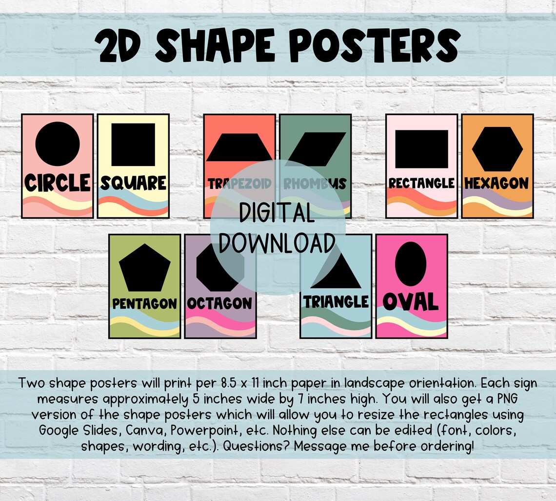 Retro Groovy Elementary Math Signs Boho Retro Math Posters - Etsy