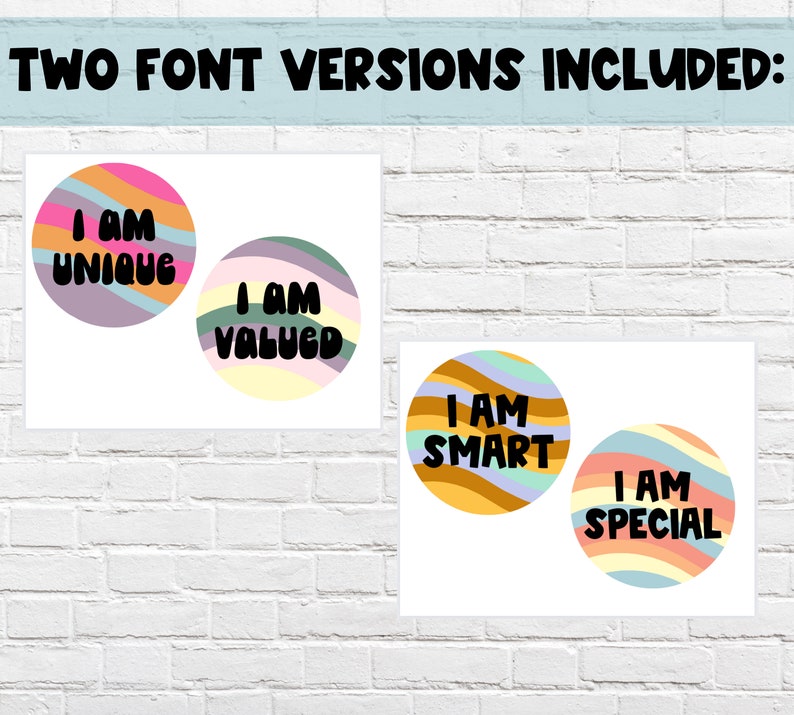 Retro Groovy Positive Affirmations Boho Retro Affirmations | Etsy