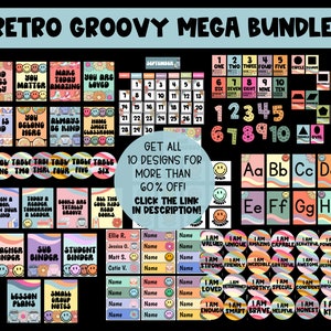 Retro Groovy Binder Covers | Boho Retro Printable Binder Covers ...