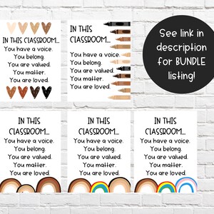 In This Classroom Sign, You Matter Sign, All Are Welcome, You Are Loved ...