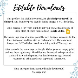 Plant Theme Name Tags | EDITABLE on Google Slides | School Classroom ...