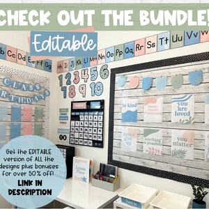 Coastal Boho Teacher Toolbox Editable on Canva Calm Ocean Vibes Teacher ...