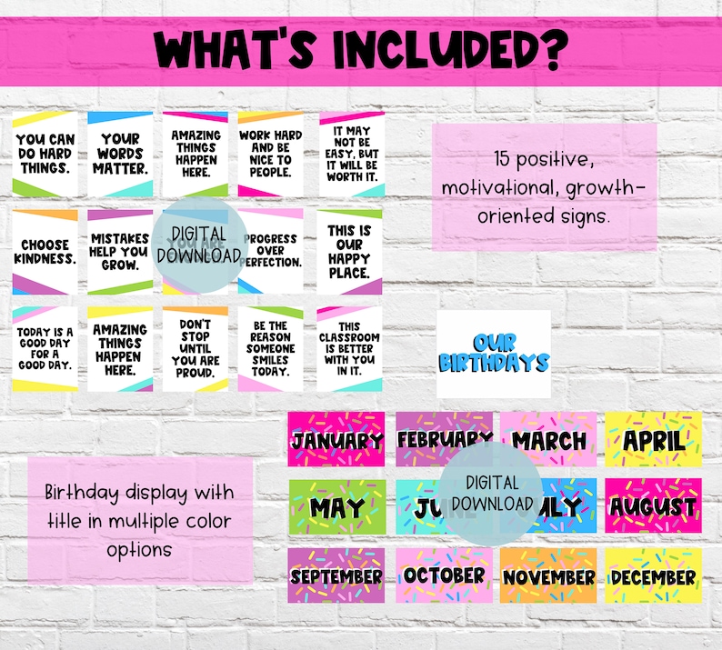 Bright Classroom Decor BUNDLE! | DIGITAL DOWNLOAD | Printable Classroom ...