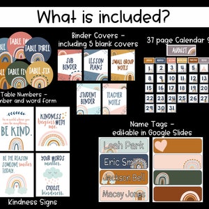 Boho Rainbow Classroom Decor MEGA BUNDLE 12 Item Bundle Modern Rainbow ...