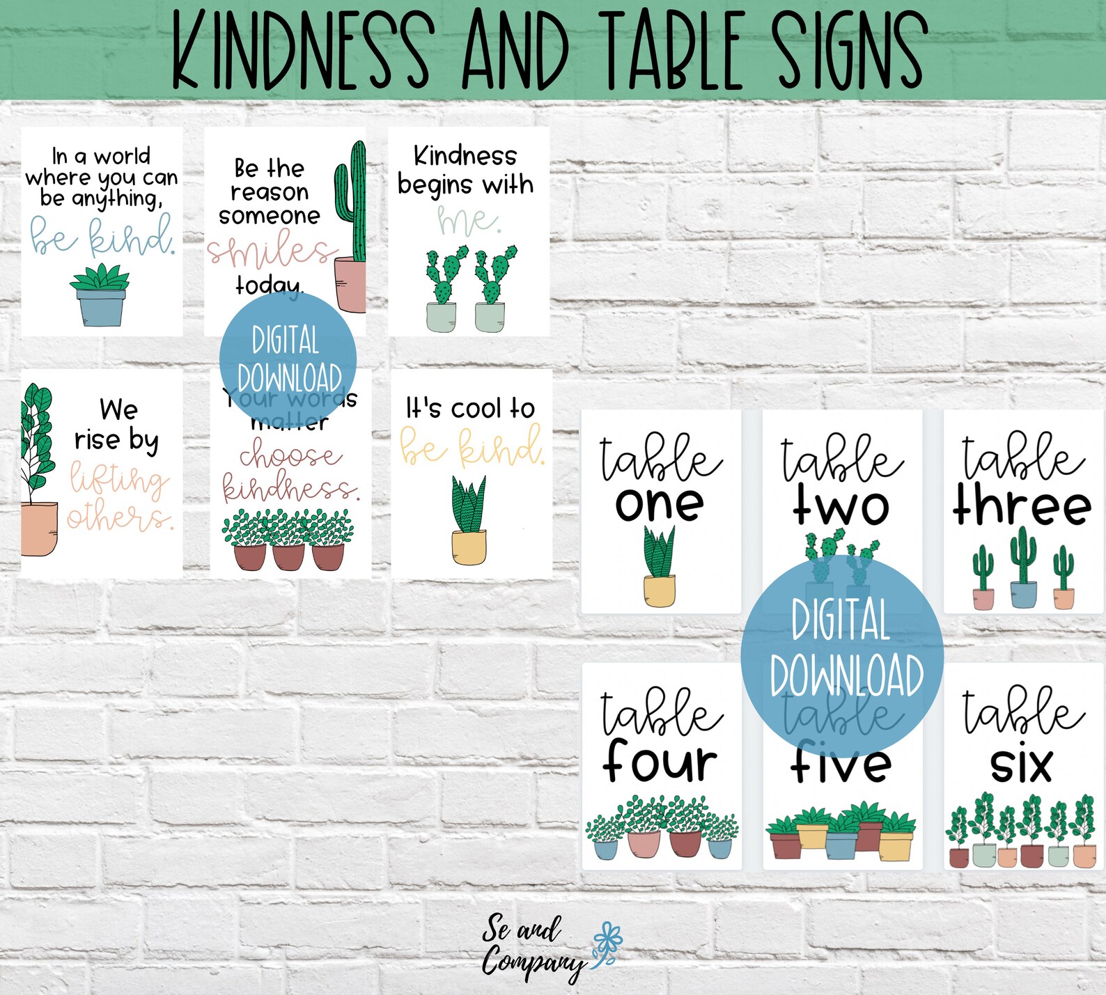 Plant Theme MEGA BUNDLE | Digital Download | Botanical Nature Cactus ...