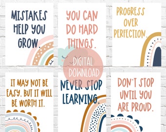 Boho Rainbow Motivational Posters - Etsy