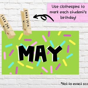 Bright Classroom Birthday Display | DIGITAL DOWNLOAD | Our Birthdays ...