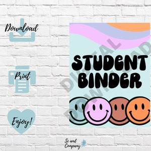 Retro Groovy Binder Covers | Boho Retro Printable Binder Covers ...