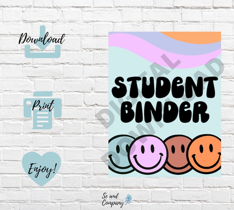 Retro Groovy Binder Covers Boho Retro Printable Binder - Etsy