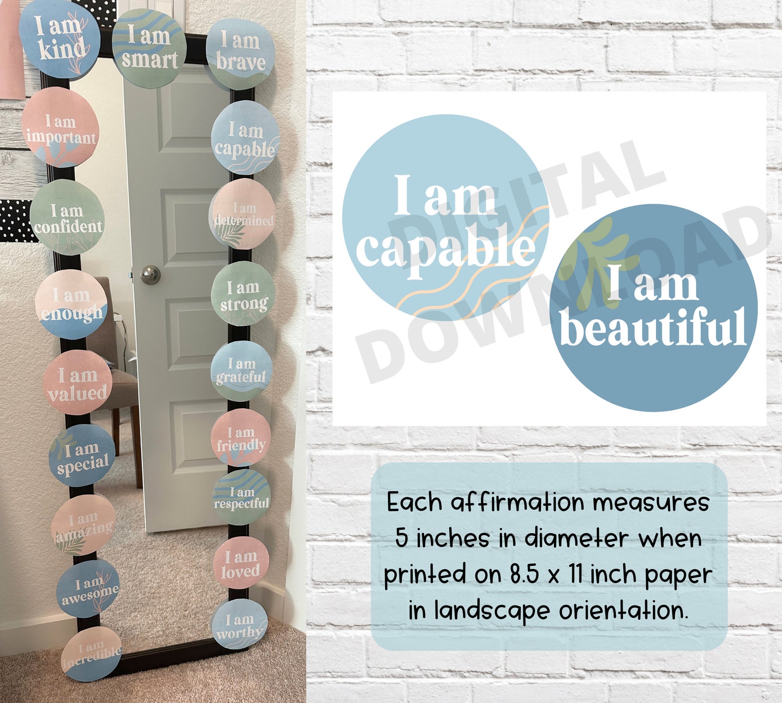 Coastal Boho Positive Affirmations | Calming Ocean Theme Affirmations ...