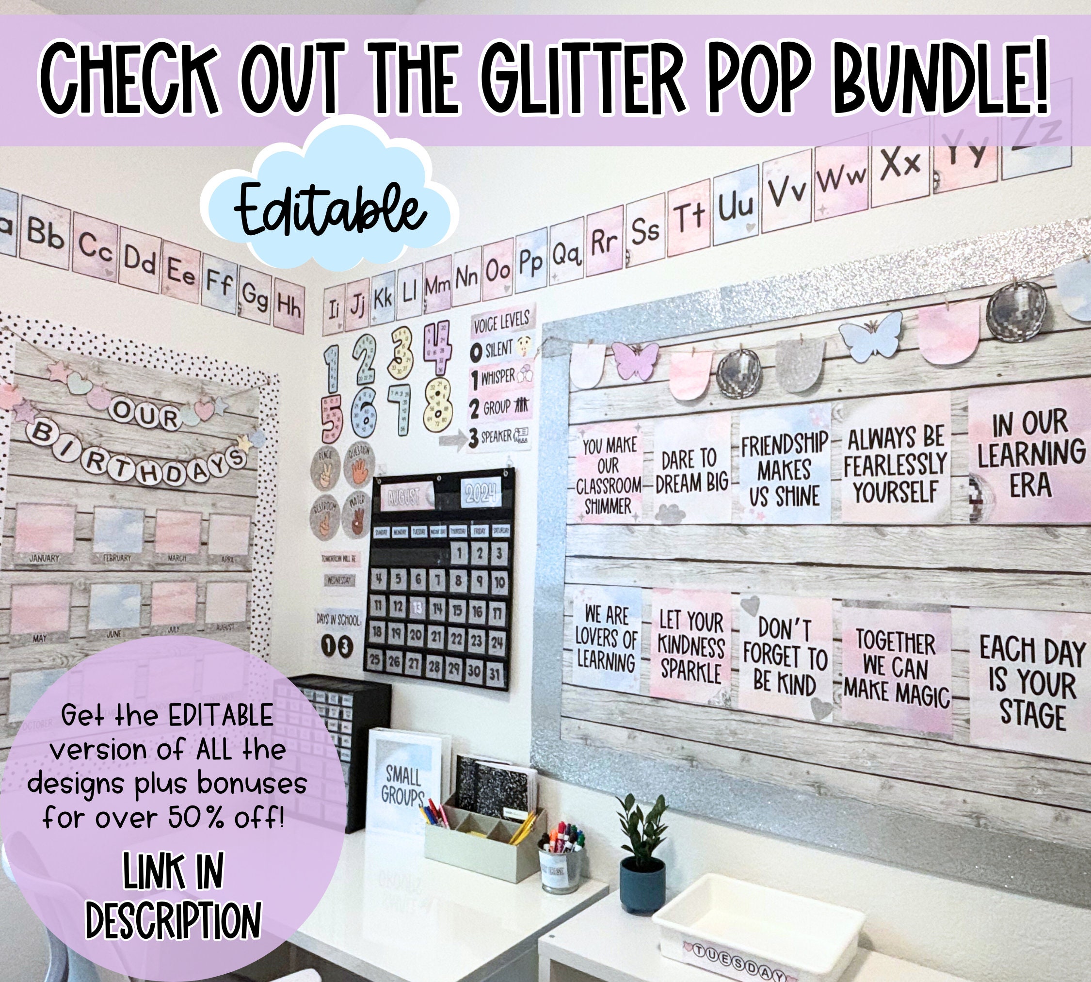 Meet the Teacher Template: Glitter Pop | Editable on Canva | DIGITAL ...