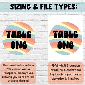Retro Groovy Table Signs Boho Retro Printable Table Numbers DIGITAL ...