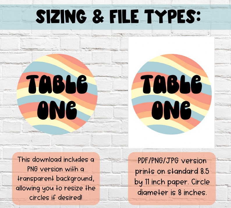 Retro Groovy Table Signs Boho Retro Printable Table Numbers - Etsy