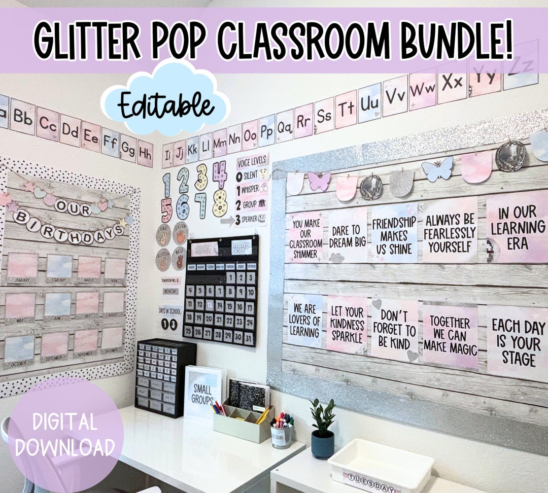 Glitter Pop Theme BUNDLE! | Editable | DIGITAL DOWNLOAD | Printable ...