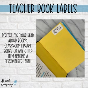 Personalized Teacher Name Book Labels | Classroom Library Labels ...