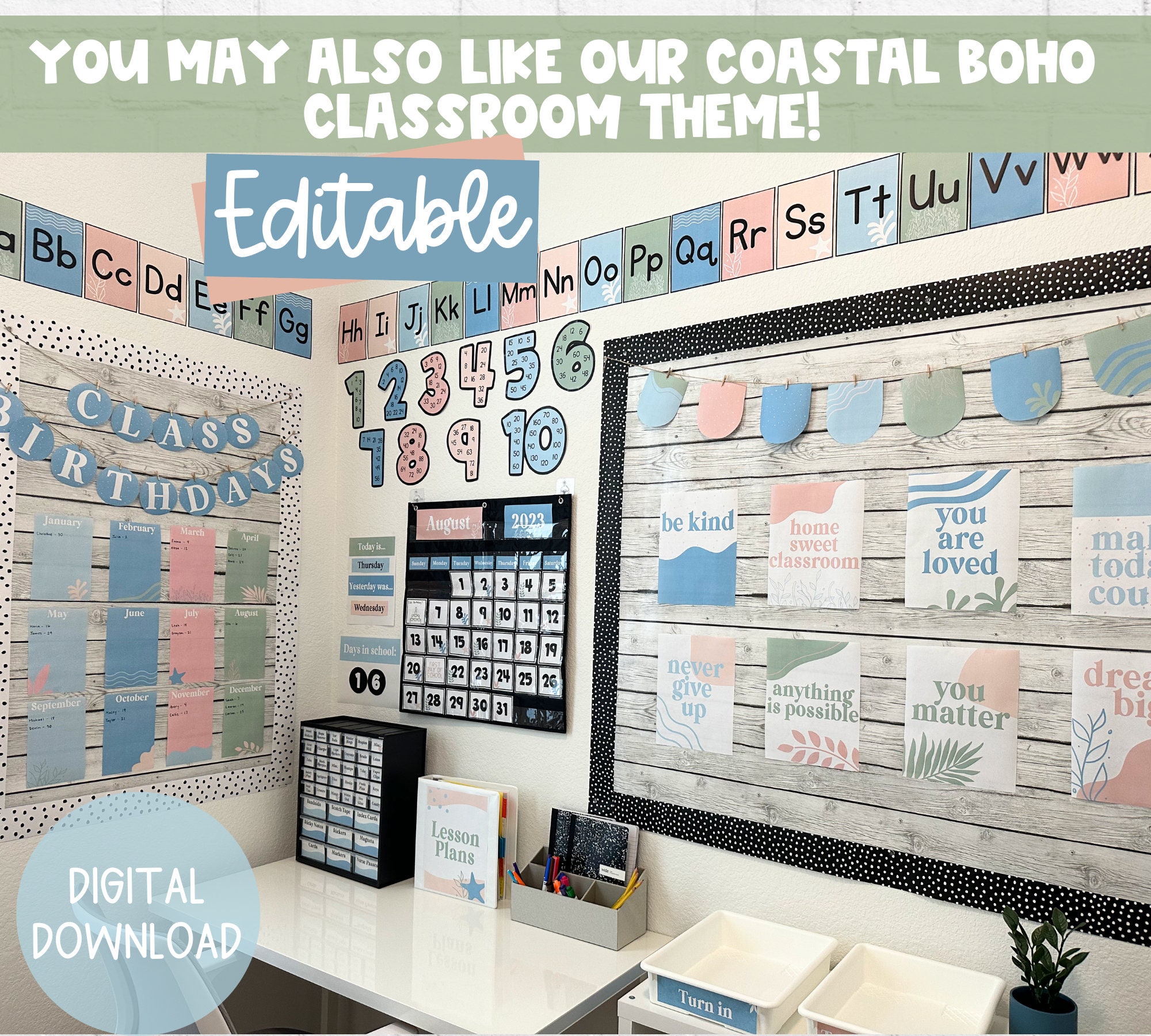 Ocean Theme Alphabet Chart | DIGITAL DOWNLOAD | Sea Theme Printable ABC ...