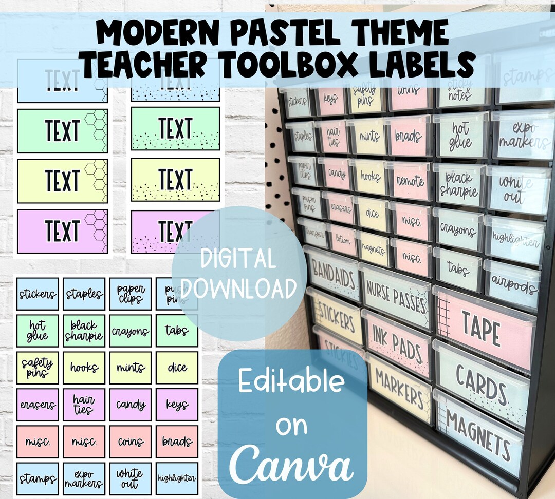 Modern Pastel Theme Teacher Toolbox | Editable on Canva | Pastel ...