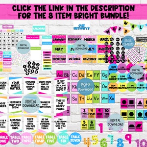 Bright Table Signs Bright Color Printable Table Numbers - Etsy