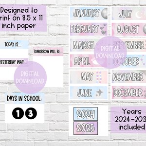 Glitter Pop Classroom Calendar | DIGITAL DOWNLOAD | Printable Classroom ...