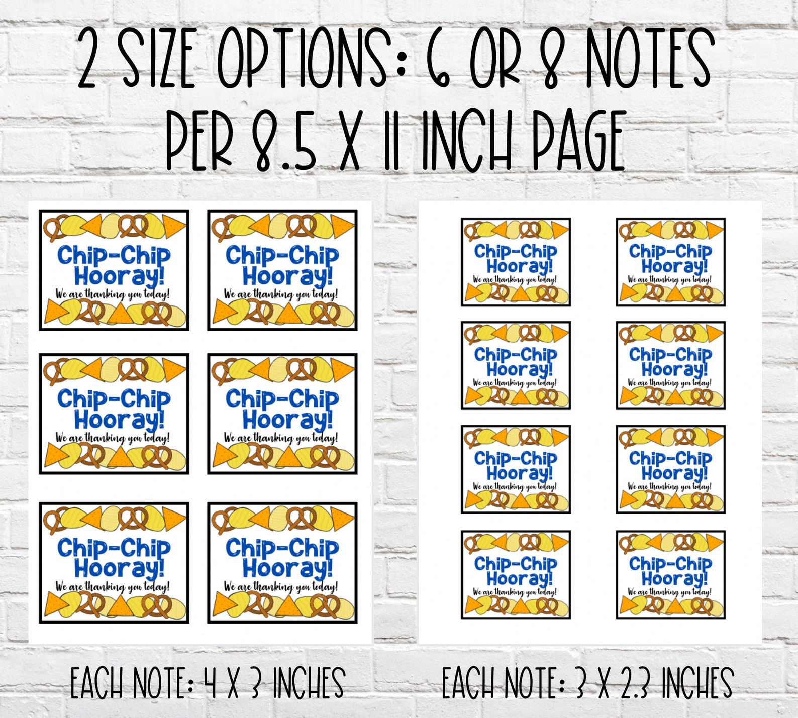 Chips Thank You Tag PRINTABLE Teacher Appreciation Chip Chip - Etsy