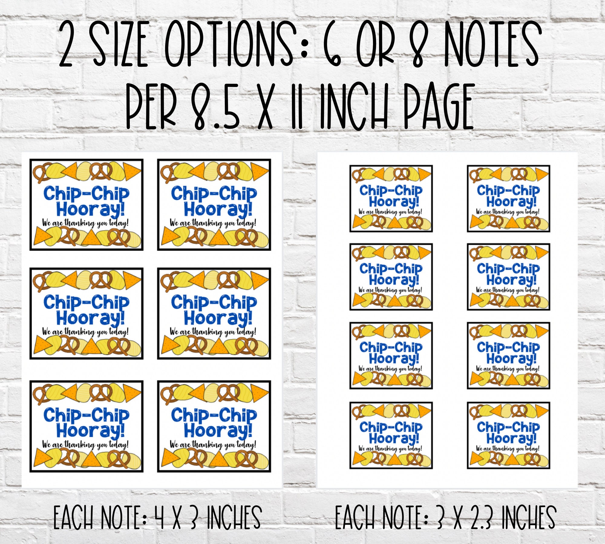 Chips Thank You Tag PRINTABLE Teacher Appreciation Chip Chip - Etsy