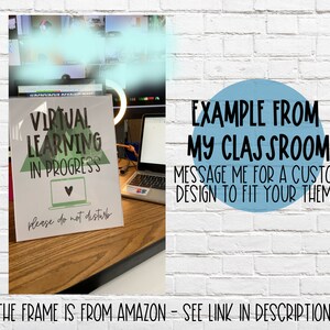 Virtual Learning in Progress Classroom Sign Printable - Etsy