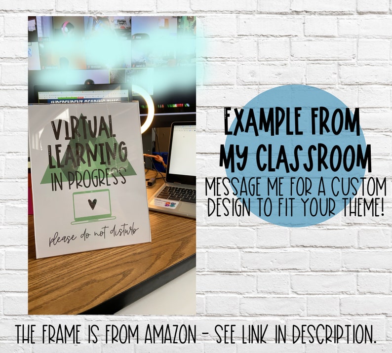 Virtual Learning In Progress Classroom Sign Printable | Etsy