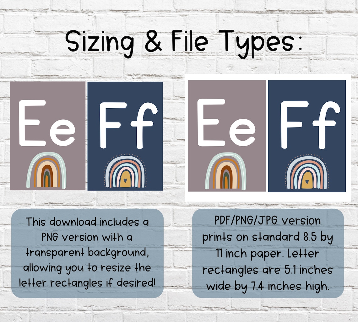 Boho Rainbow Alphabet Chart DIGITAL DOWNLOAD Modern Rainbow - Etsy UK