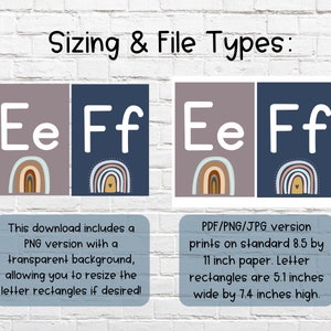 Boho Rainbow Alphabet Chart| DIGITAL DOWNLOAD | Modern Rainbow ABC ...