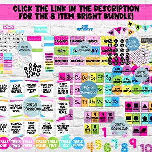 Classroom Brights Alphabet Chart | DIGITAL DOWNLOAD | Simple and Bright ...