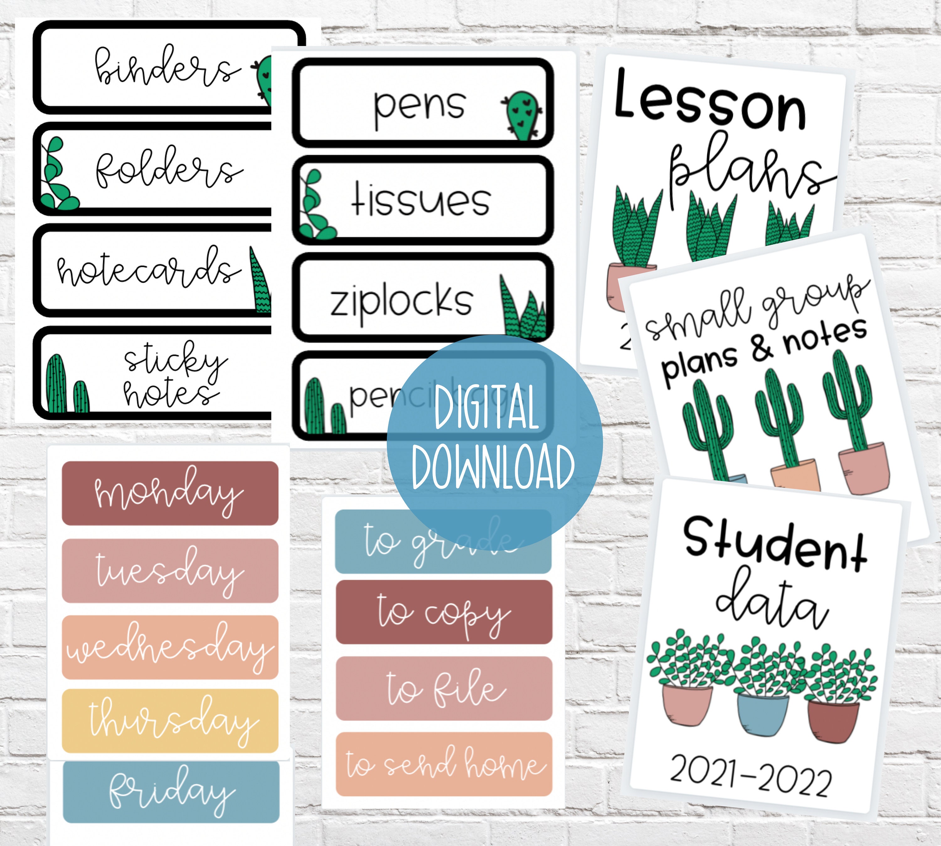 Classroom Labels: Plant Themed DIGITAL DOWNLOAD Supply | Etsy