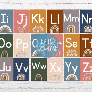 Boho Rainbow Alphabet Chart| DIGITAL DOWNLOAD | Modern Rainbow ABC ...