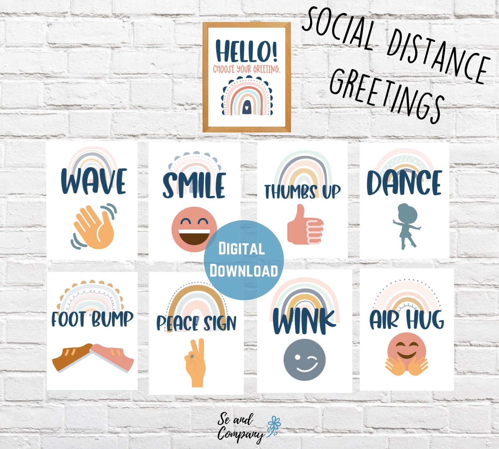 Boho Rainbow Classroom Theme BUNDLE Classroom Safety Signs - Etsy