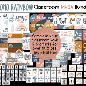 Boho Rainbow Library Signs | Classroom Library Quotes | Today A Reader ...