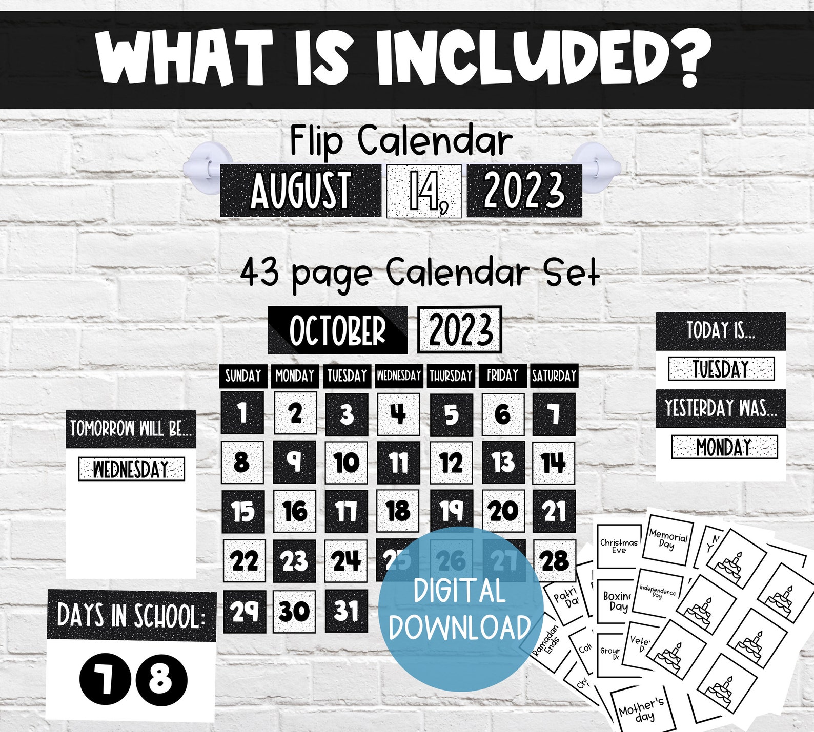 Black & White Spotty Theme BUNDLE! | Editable | DIGITAL DOWNLOAD ...