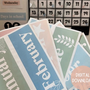 Coastal Boho Classroom Calendar DIGITAL DOWNLOAD Printable Classroom ...