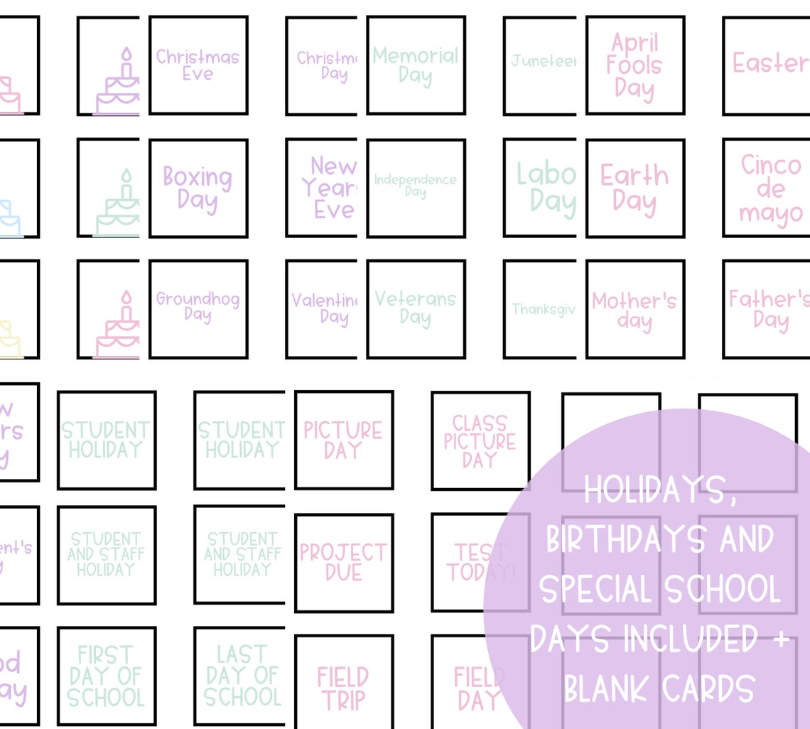 Glitter Pop Classroom Calendar | DIGITAL DOWNLOAD | Printable Classroom ...