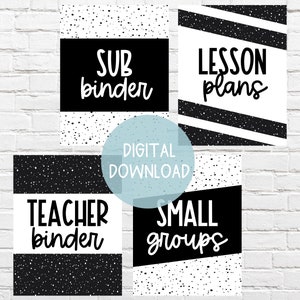 Black and White Spotty Binder Covers | Printable Binder Covers ...