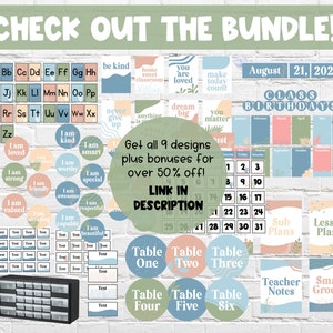 Coastal Boho Theme Classroom Flip Calendar | DIGITAL DOWNLOAD ...