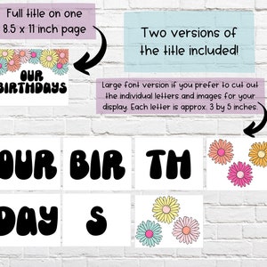 Retro Groovy Birthday Display | Boho Retro Birthday Chart | Classroom ...