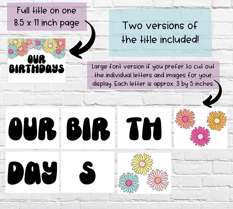 Retro Groovy Birthday Display Boho Retro Birthday Chart | Etsy