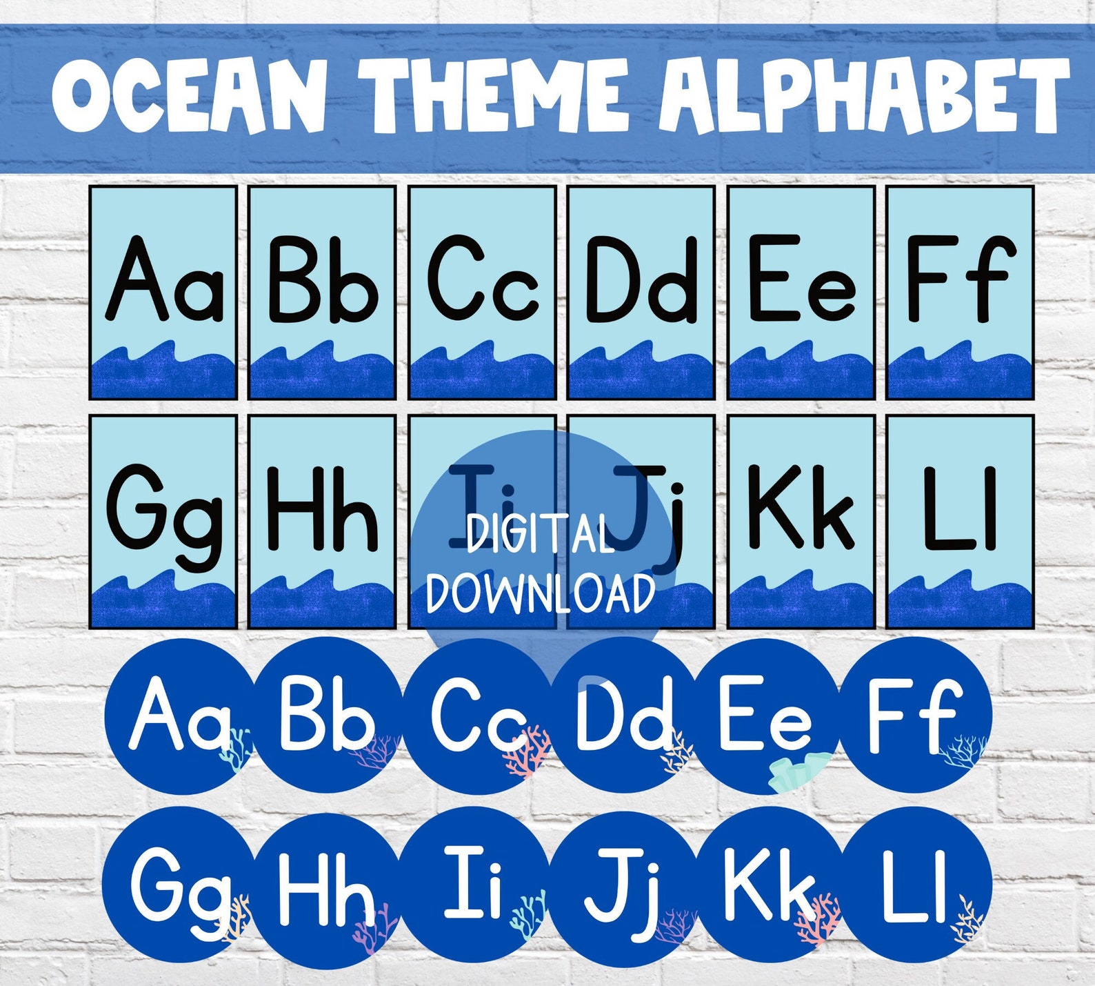 Ocean Theme Alphabet Chart DIGITAL DOWNLOAD Sea Theme - Etsy