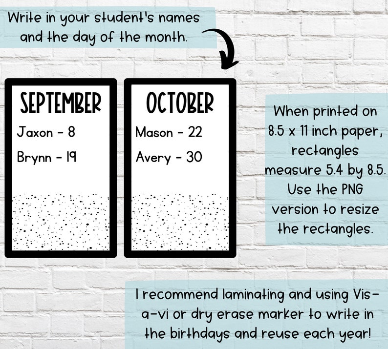 Black and White Spotty Birthday Display | Simple Printable Birthday ...