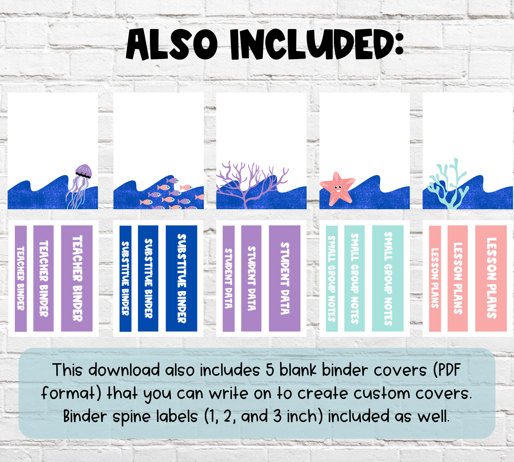 Ocean Theme Binder Covers | Ocean Under the Sea Printable Binder Covers ...