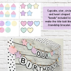Glitter Pop Birthday Display | Pastel Clouds Printable Birthday Chart ...